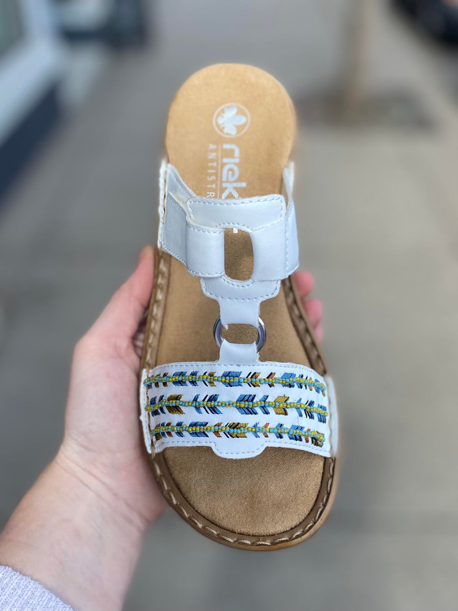 Rieker - Regina Slide - White – Walk Rite Shoes
